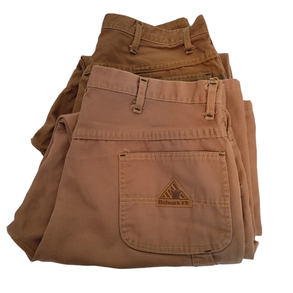 bulwark | Pants | 2 Pairs Of Bulwark Fr Work Pants Heavy Size 37 Tan ...